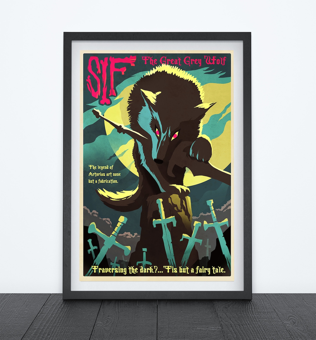 GREY WOLF Art Poster Print, Video Game Poster, Horror Poster, Art Print ...