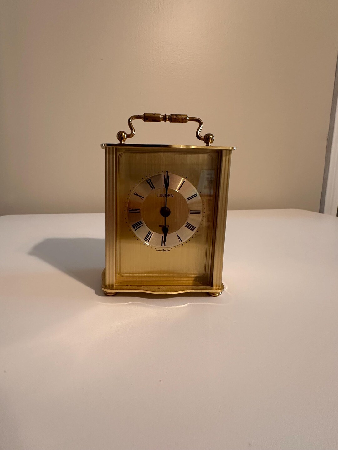 Linden Solid Brass Desk Clock - Etsy