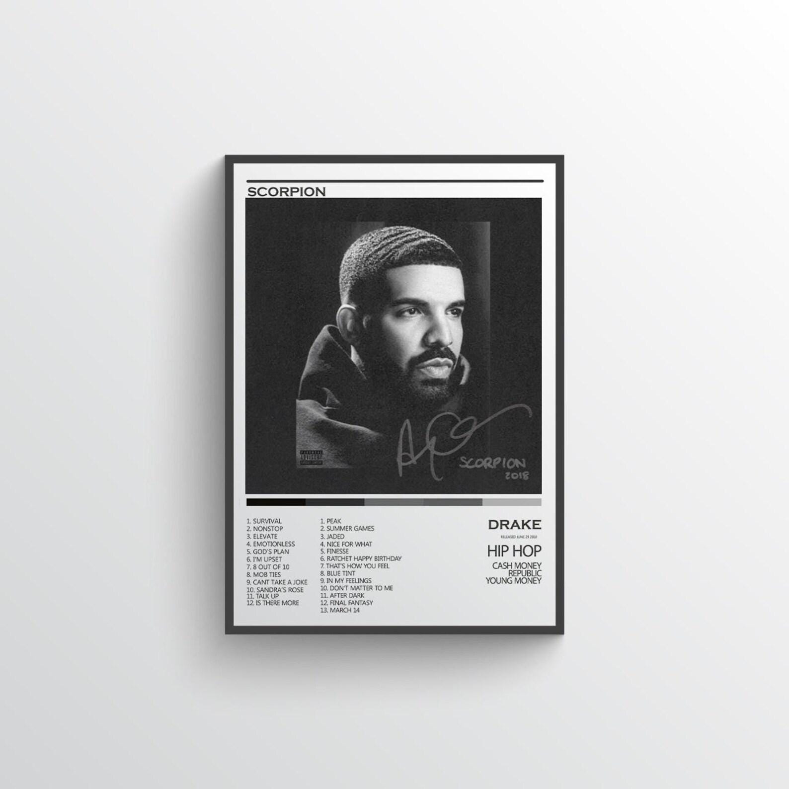 Drake Album Cover Poster, Vintage Drake Print, Music Cover Gift for Men ...