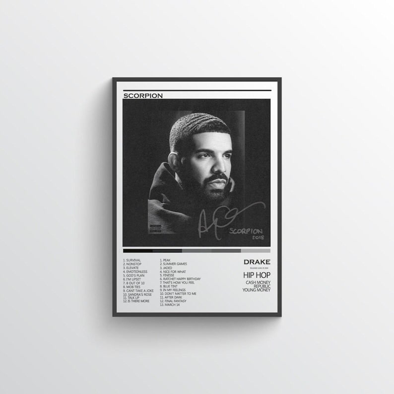 Drake Album Cover Poster, Vintage Drake Print, Music Cover Gift for Men ...