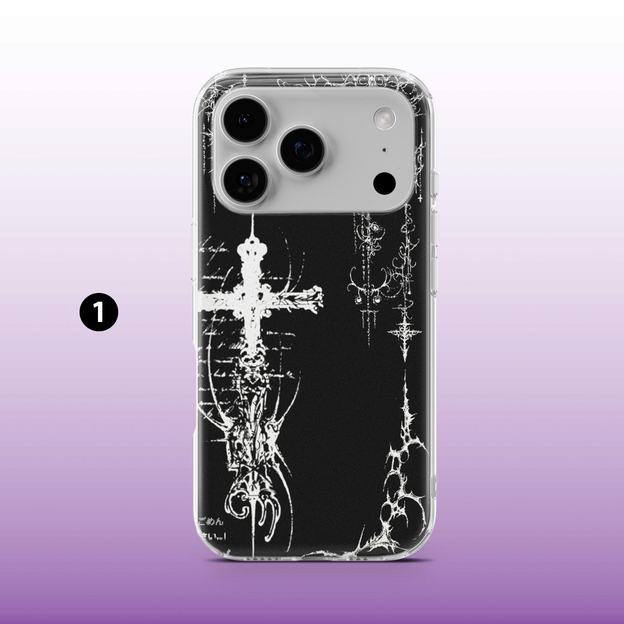 Gothic Phone Case Cyber Sigilism Grunge Cover for iPhone 16, 15, 14, 13 ...