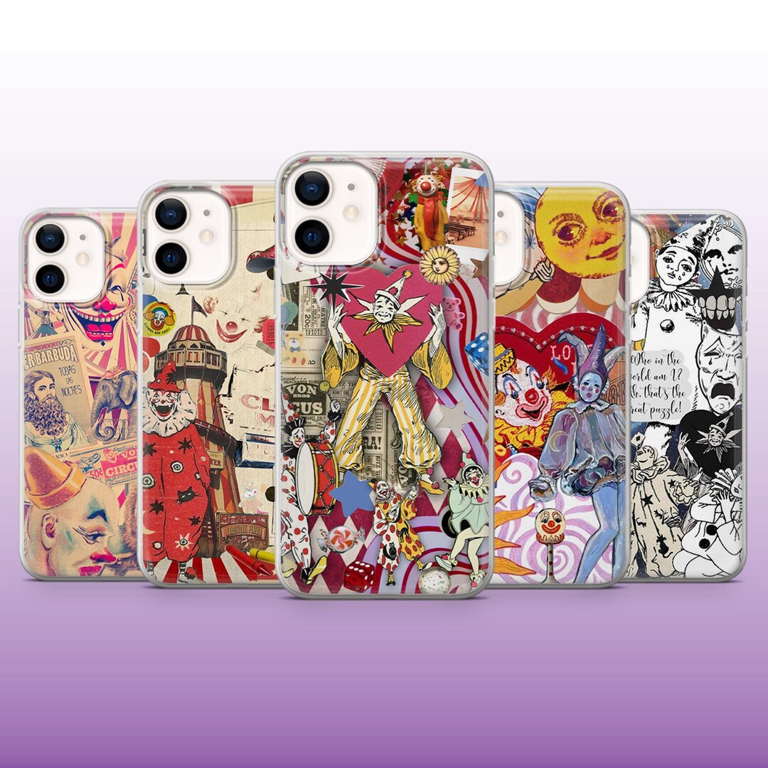 Circus Phone Case Clown Joker Jester Cover for iPhone 16, 15, 14, 13 ...