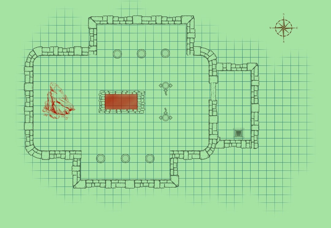 Desecration Temple - Dungeons and Dragons Digital Map and Encounter - Etsy