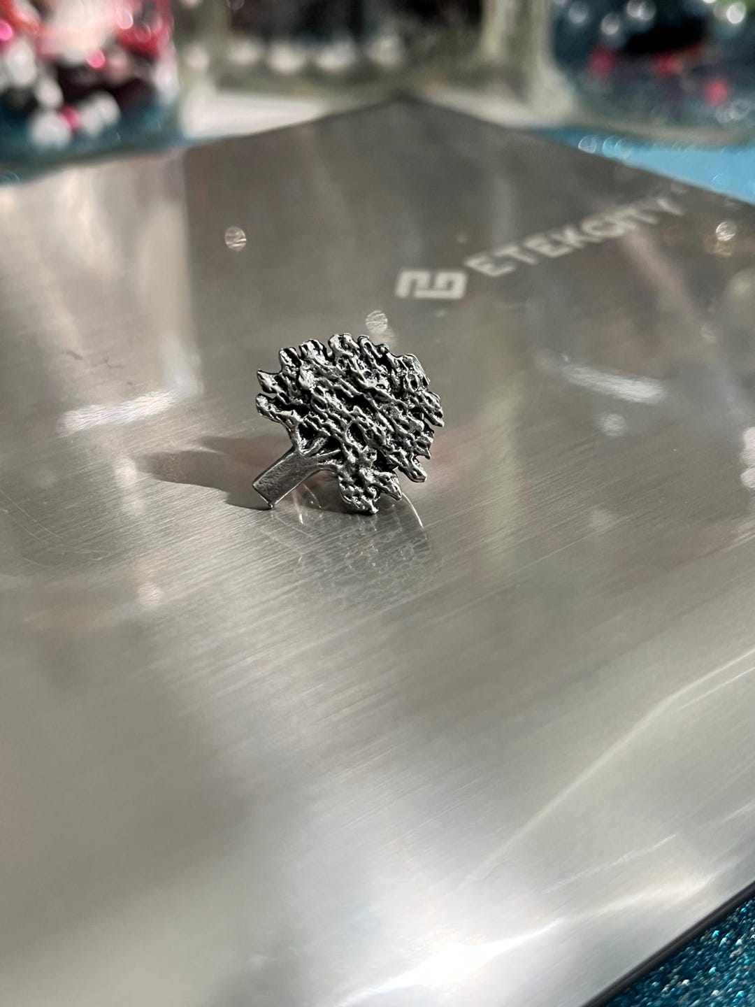 Jim Clift Pewter Tree Handcrafted Metal Lapel Pin Tie Tack Signed Clift ...