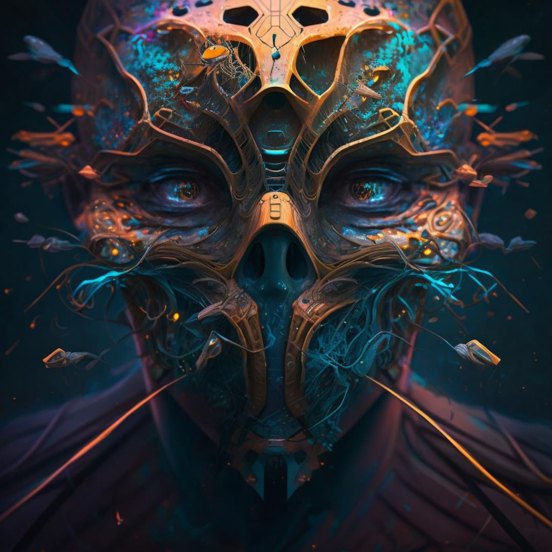 Cybernetic Eldritch Mask – Sci-fi Fantasy Artwork, Futuristic ...