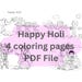 Holi Coloring Pages for Kids – Printable Festival of Colors Activity ...