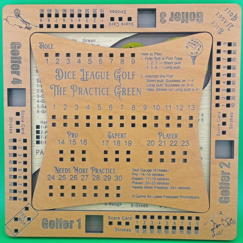 Tabletop Dice Golf Game 9 Hole - New & Improved - 2 Games in 1 - the ...
