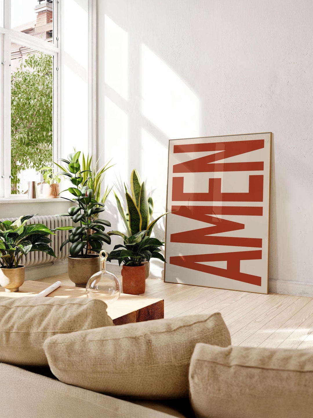 Amen Wall Art Print Typography Jesus Poster Trendy Christian Wall Art ...
