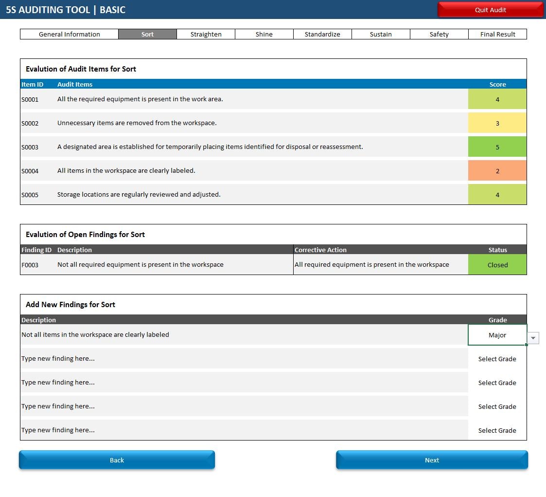 5S Audit Tool - Etsy