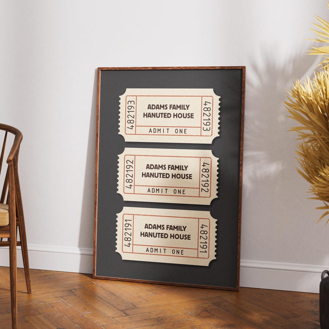 Personalized Haunted House Ticket Poster: Retro Halloween Wall Art - Etsy