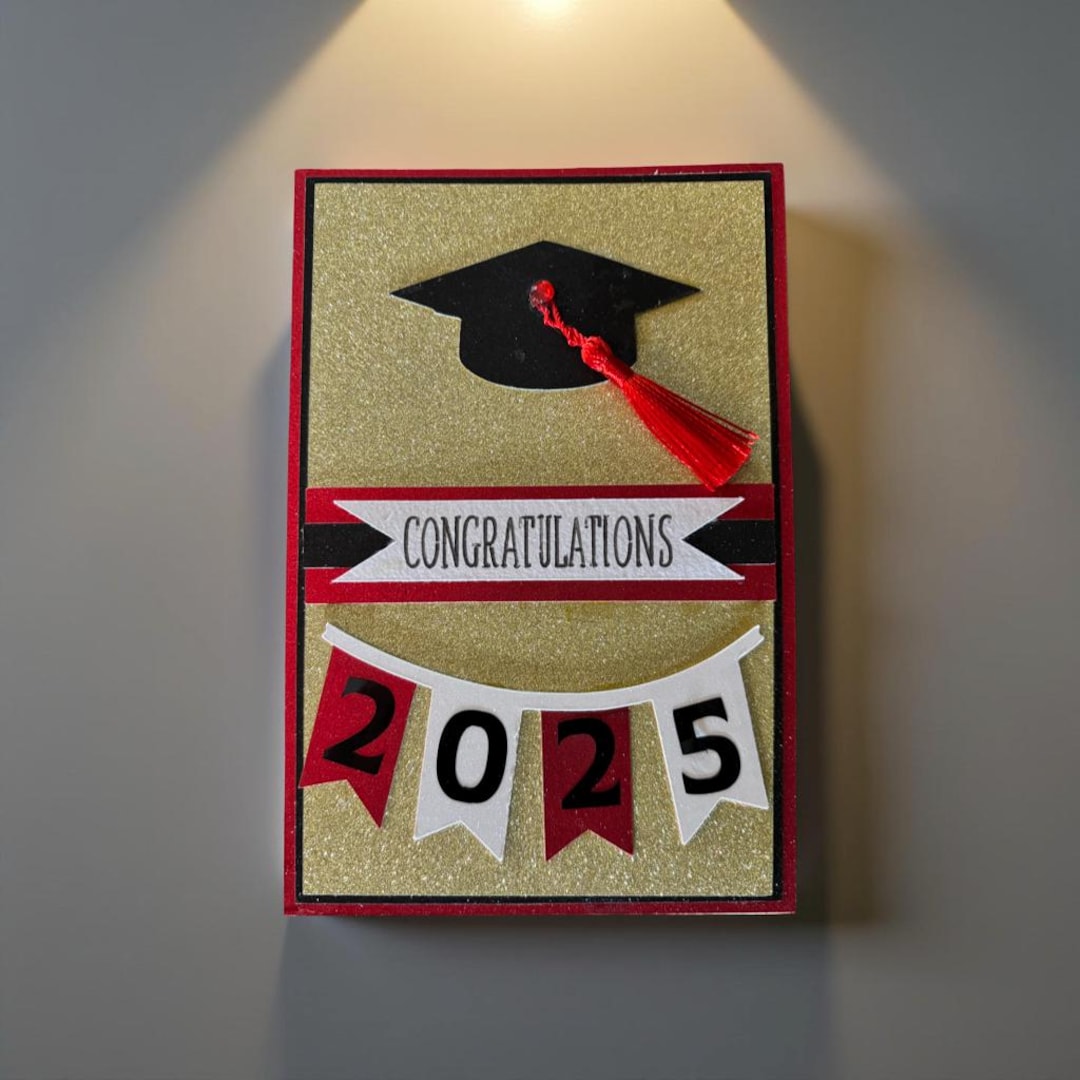 Handmade Glitter Graduation Card - Etsy