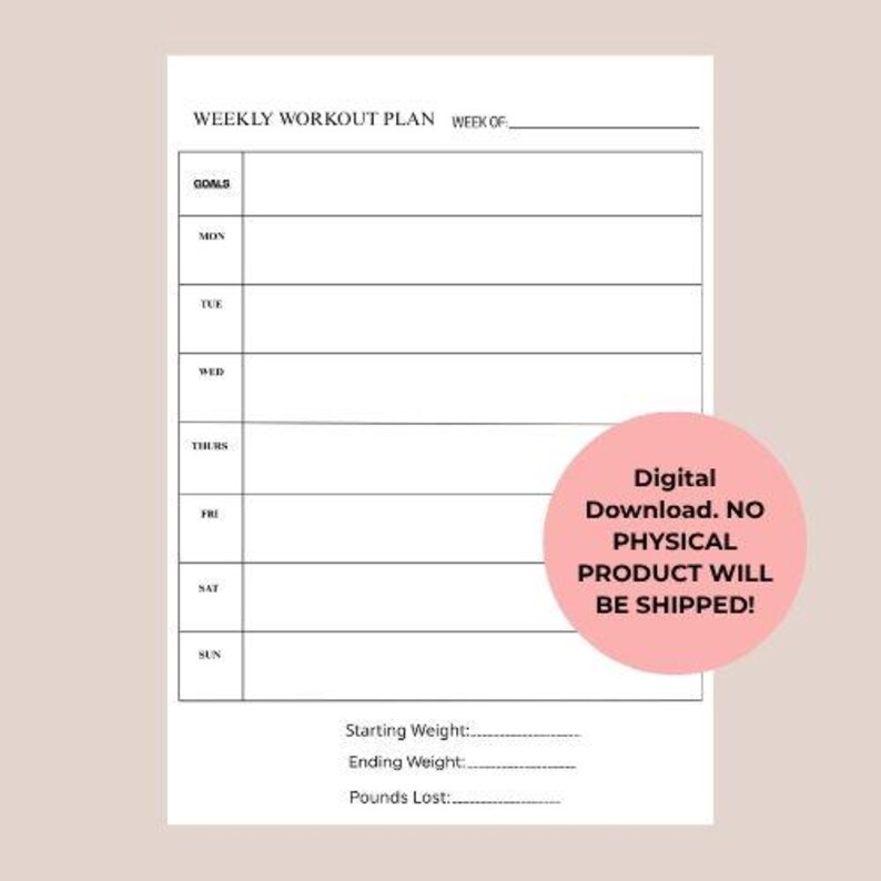 Weekly Planner Template PDF, Digital Download Planner - Etsy