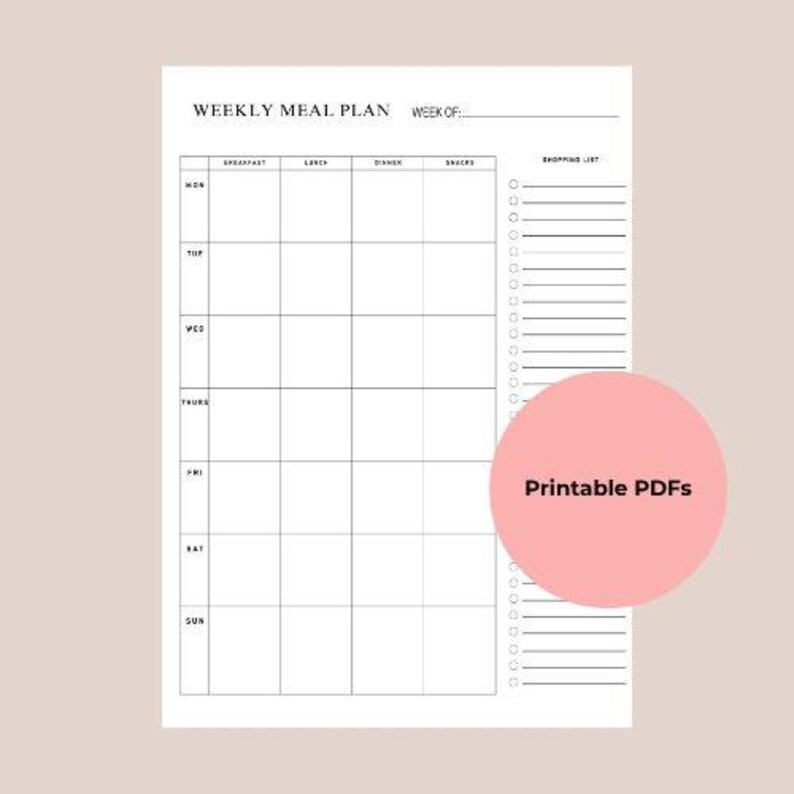 Weekly Planner Template PDF, Digital Download Planner - Etsy