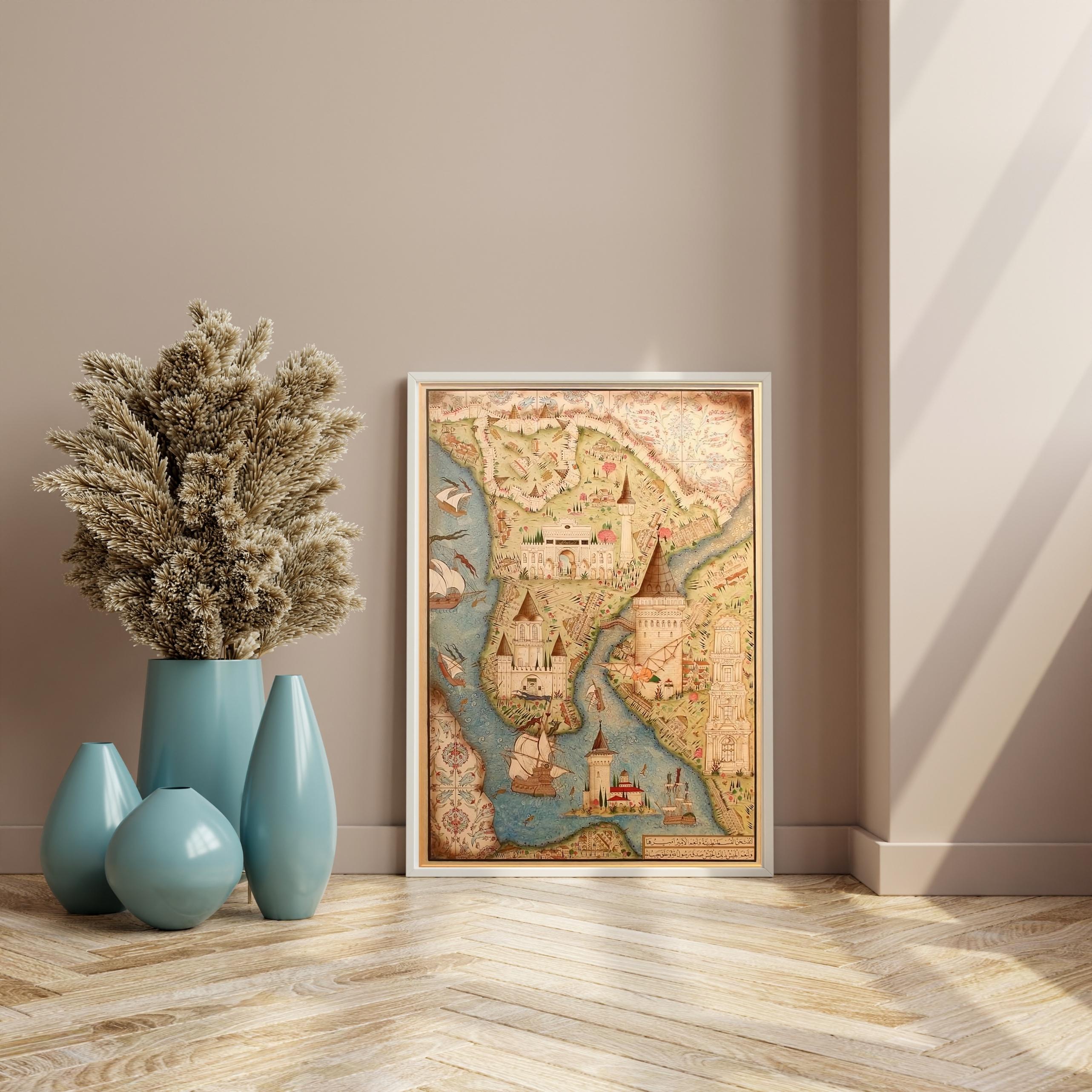 Vintage Istanbul Map Print: Historical Ottoman Empire City Decor ...