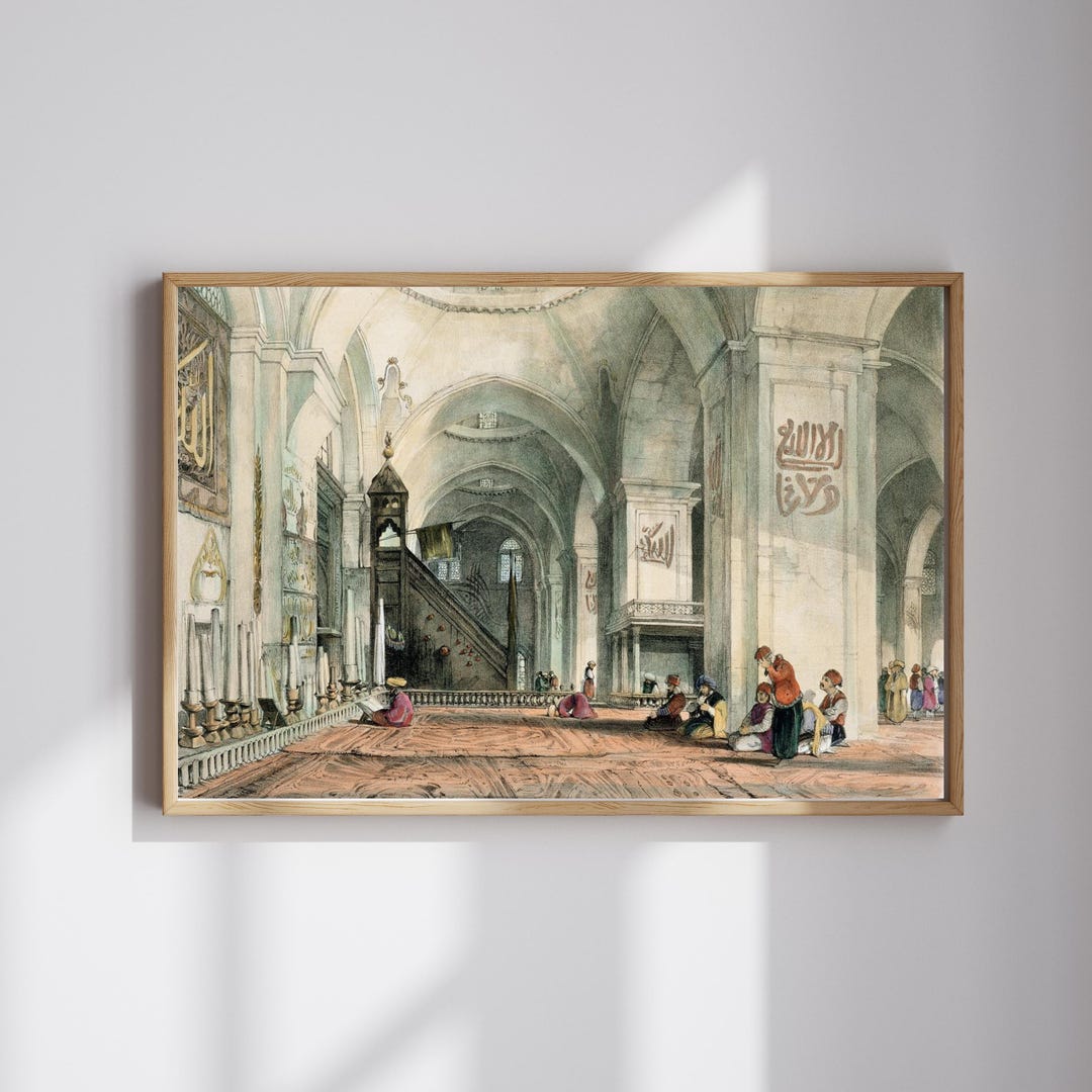 Bursa Grand Mosque Painting by John Frederick Lewis: Ottoman Empire Art ...