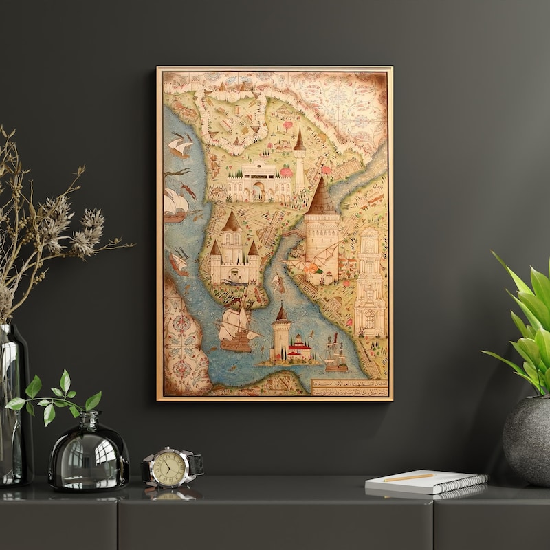 Istanbul Old Map Poster - Etsy UK