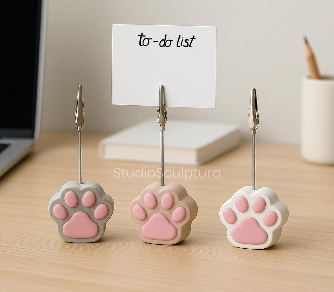 Cat Paw Note Holder | Unique Desk Accessory | Studying Room Object ...