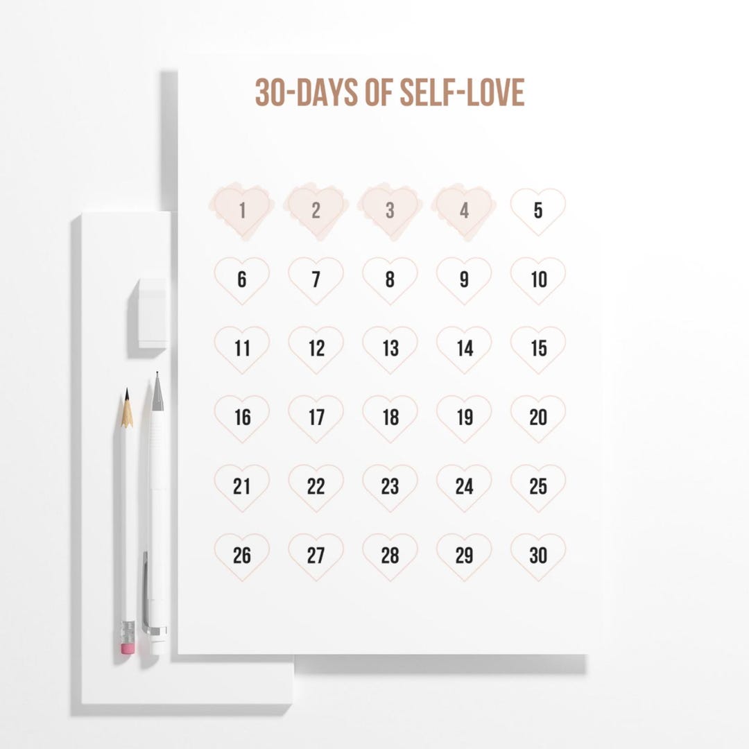 30-day Self-love Challenge - PRINTABLE Journal Page | Self Care Tracker ...