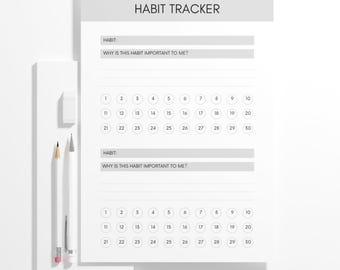 Habit Tracker | Printable Habit Tracker | Daily & Weekly Planner ...