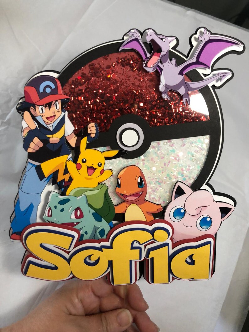 Pokemon Shaker Cake Topper - Birthday Party / Bday Cake Topper - Etsy