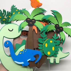 Cute Dino Cake Topper - Dinosaur Birthday Party / Cute Bday Cake Topper ...