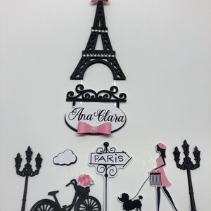 Paris Birthday Cake Topper: Eiffel Tower, Handmade Cardstock - Etsy