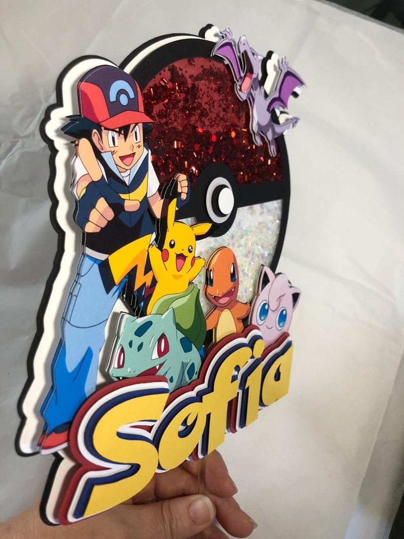 Pokemon Shaker Cake Topper - Birthday Party / Bday Cake Topper - Etsy
