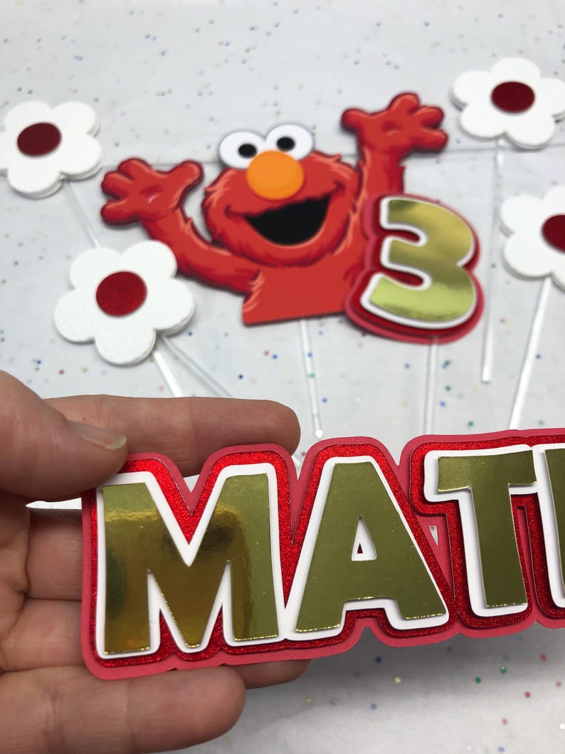 Elmo Cake Topper - Sesame Village Birthday Party / Cute Bday Cake ...