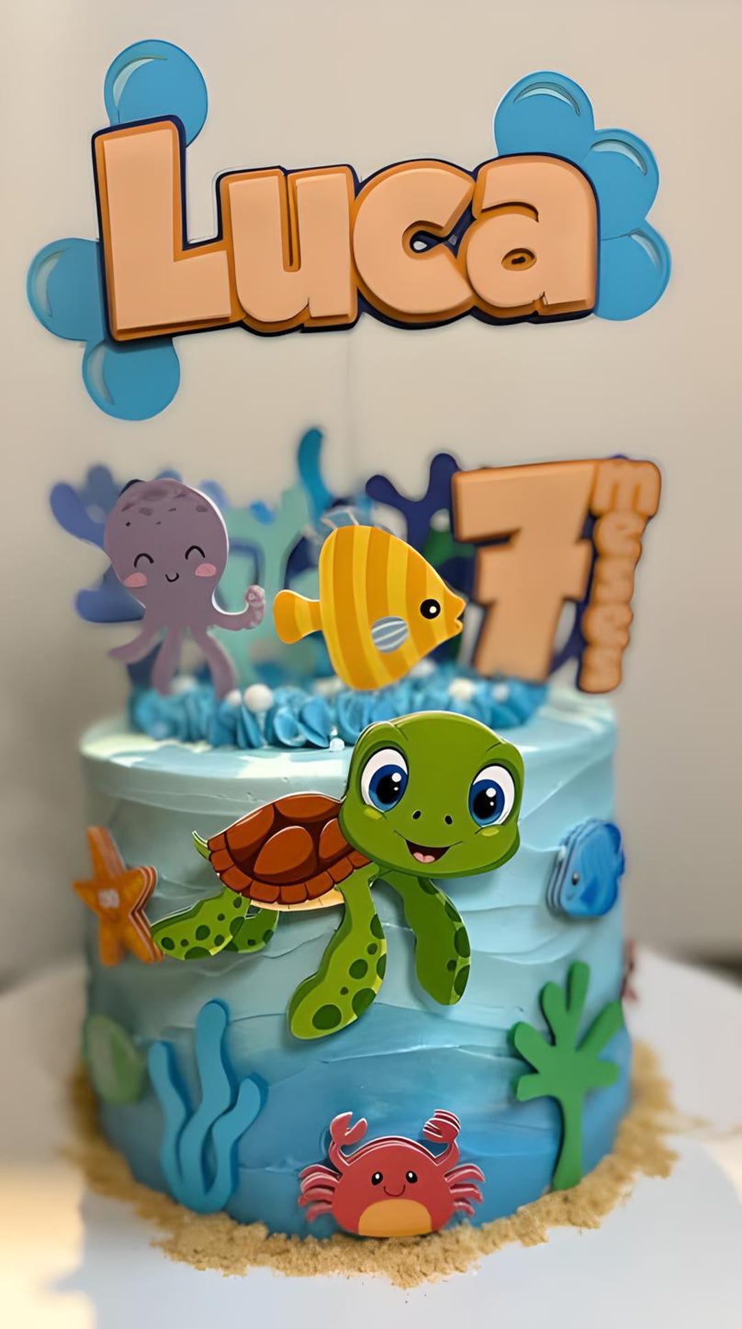 Under the Sea Cake Topper: Handmade Ocean Birthday Party Decor - Etsy