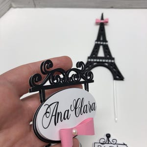 Paris Birthday Cake Topper: Eiffel Tower, Handmade Cardstock - Etsy