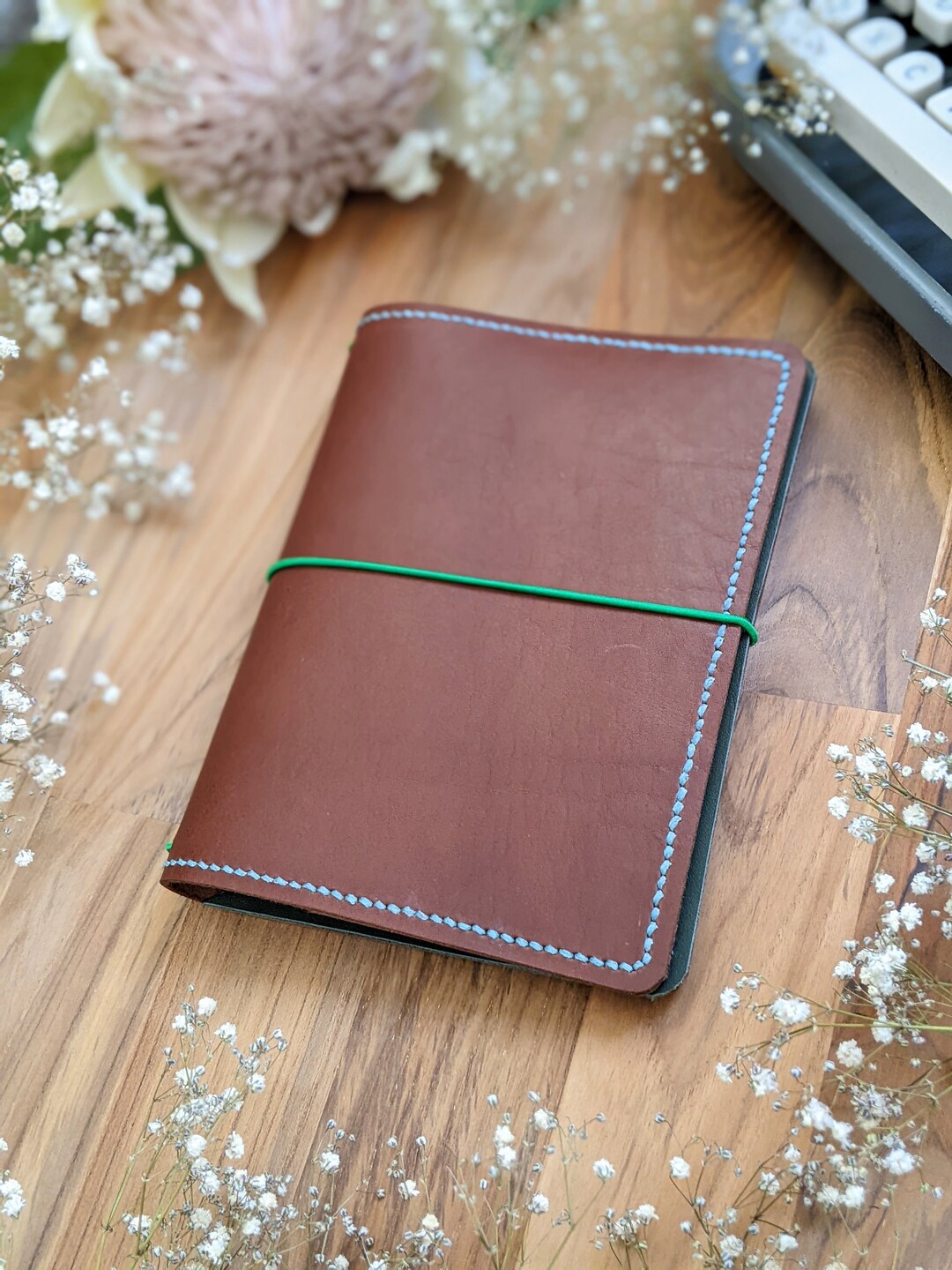 B6 Toffee With Olive B6 Leather Journal Cover With Inside Pockets ...