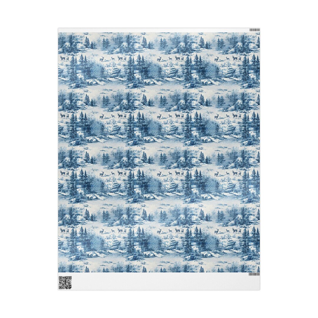 Winter Landscape Gift Wrap | Elegant Holiday Wrapping Paper - Etsy