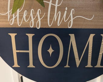 Stained Wood and Pink Welcome Sign - Large - Etsy