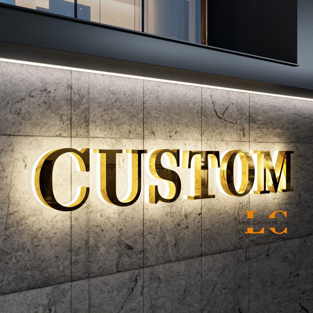 Custom Glowing 3D Letters With Backlight,double Sided Illuminated Sign ...