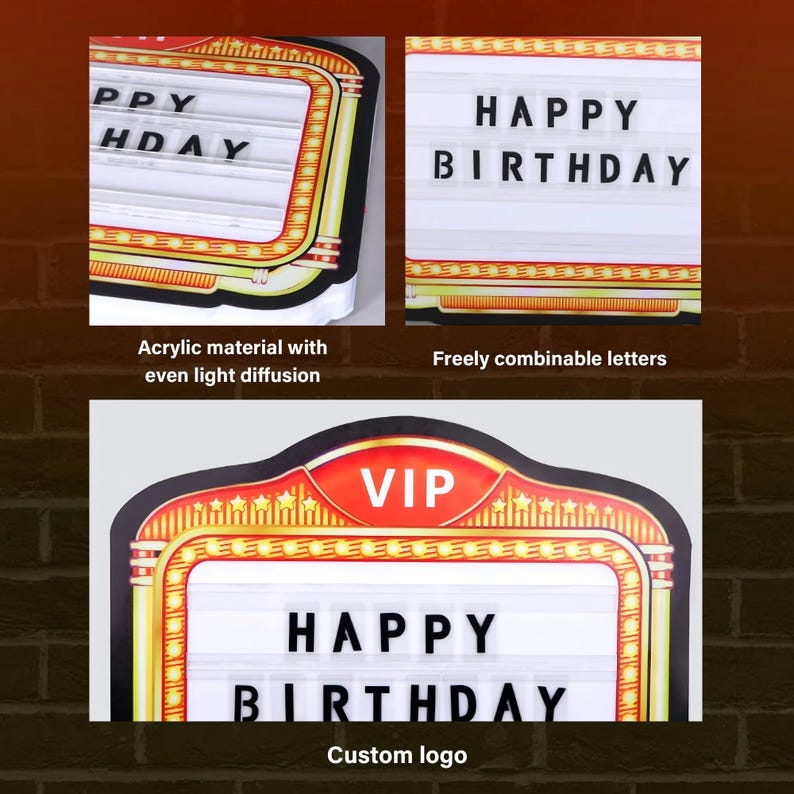 Light up Message Board - VIP Club Sign, Neon Wedding Decor, Birthday ...