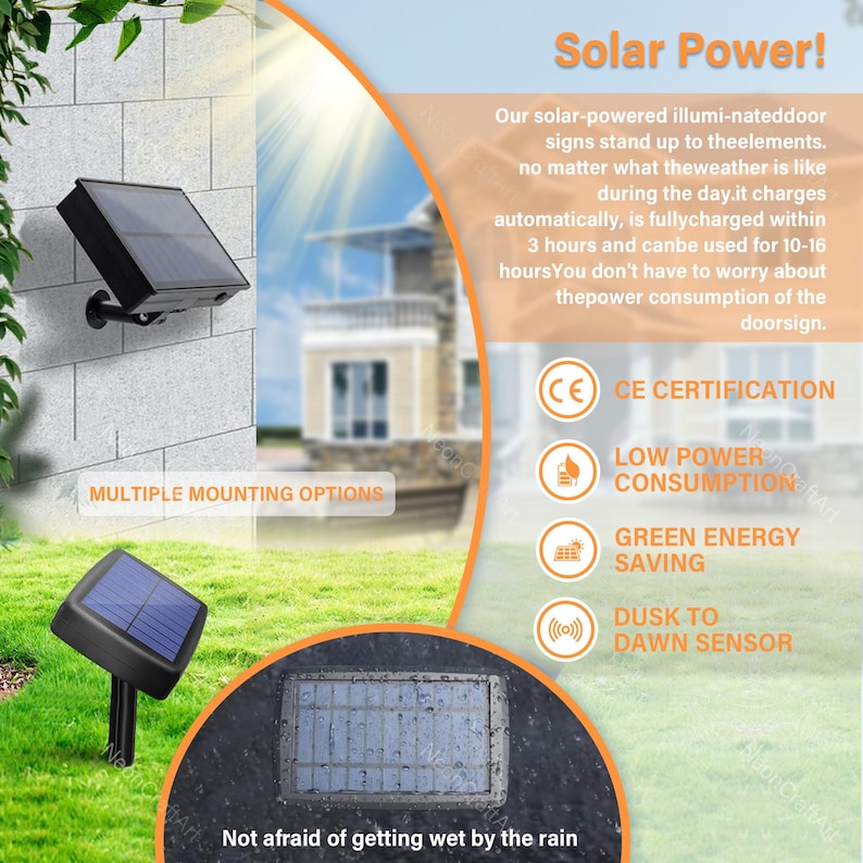 Custom Modern Solar House Numbers ,personalized Illuminated Address ...