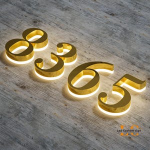 Solar Powered LED House Numbers - Glow in the Dark Address Plaque ...