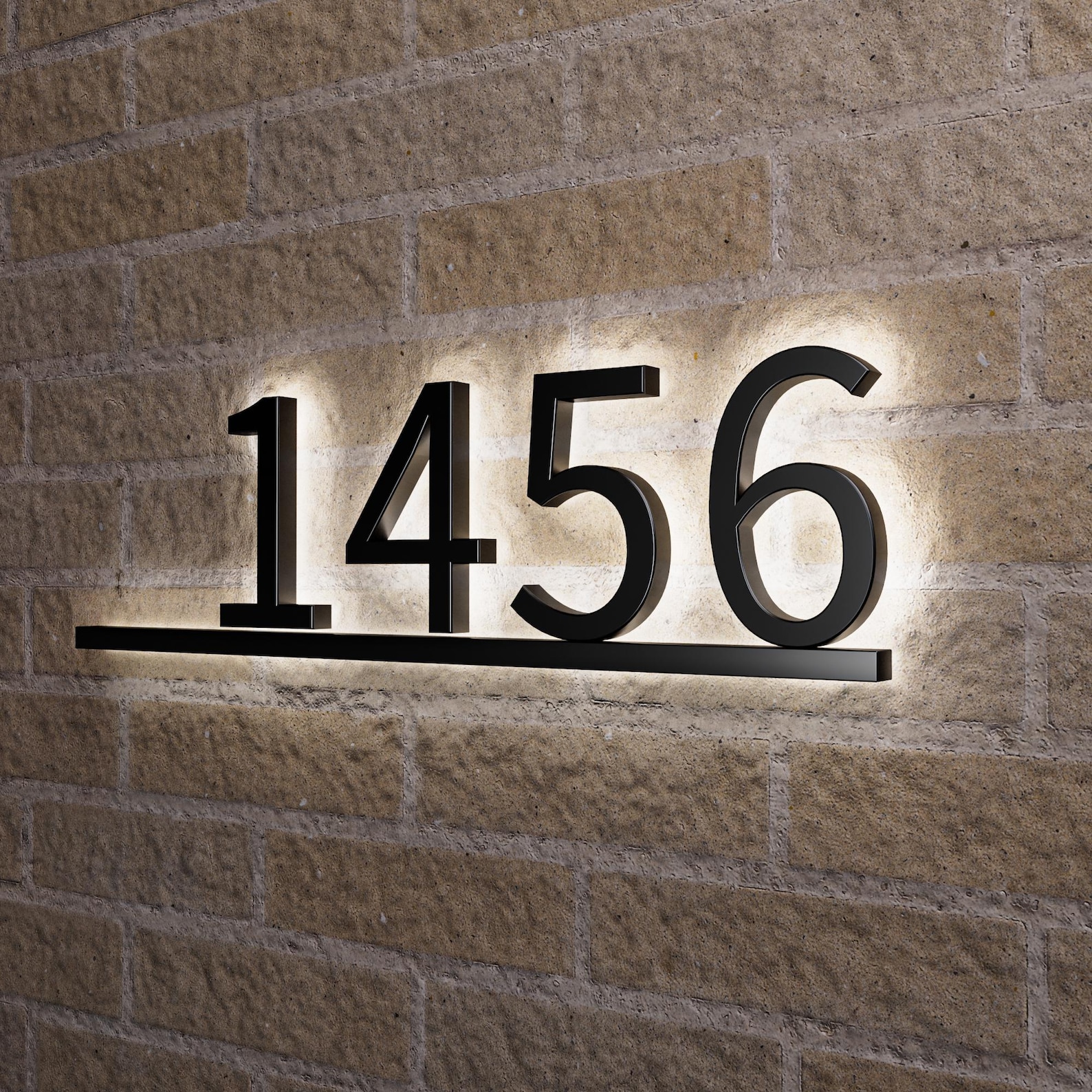 LED Street Number Sign, Modern Stainless Steel House Plaque, Outdoor ...