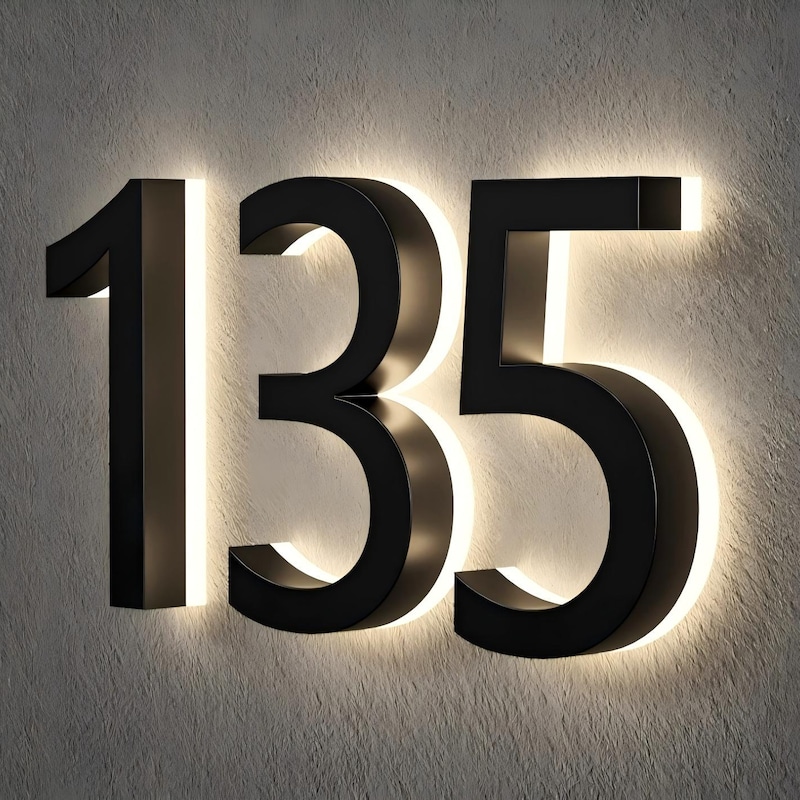 Lit House Numbers - Etsy