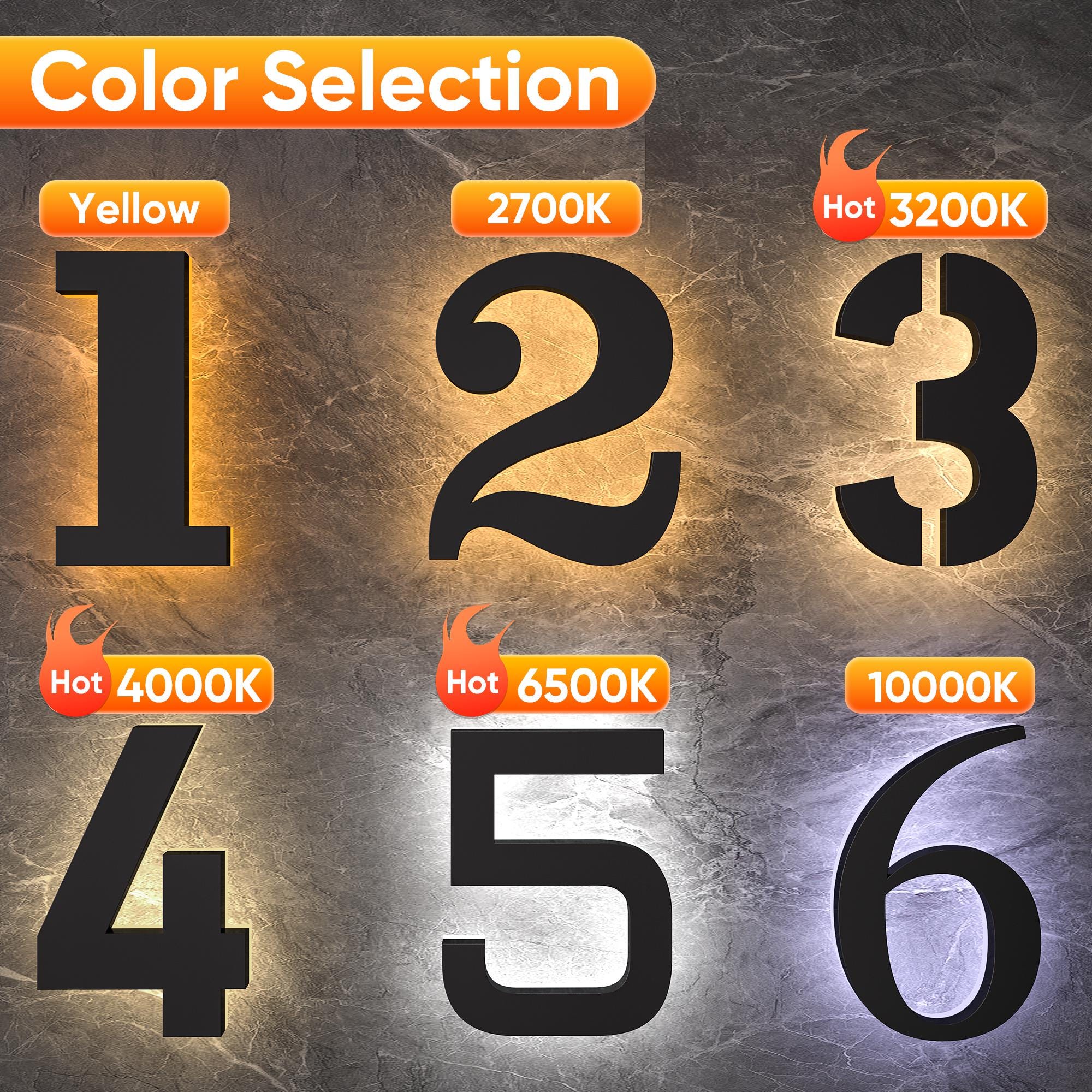 LED Street Number Sign, Modern Stainless Steel House Plaque, Outdoor ...