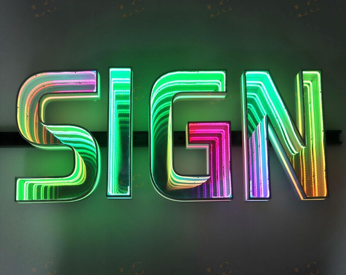 Custom Led Infinity Mirror, Lndoor 3D Logo Sign, Custom Mirror Decor ...