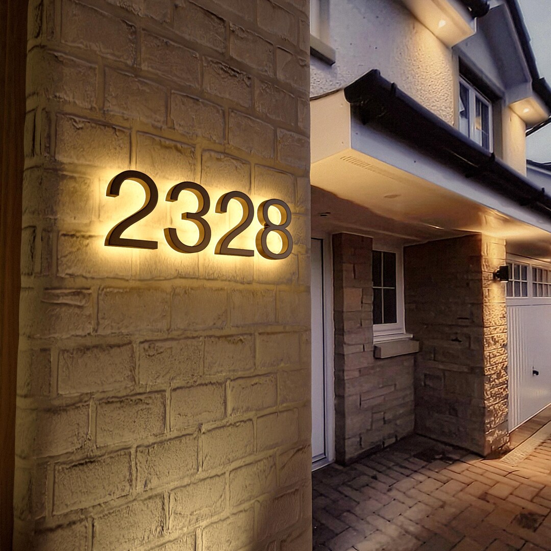 LED Modern House Number Sign, Stainless Steel House Number, Street ...