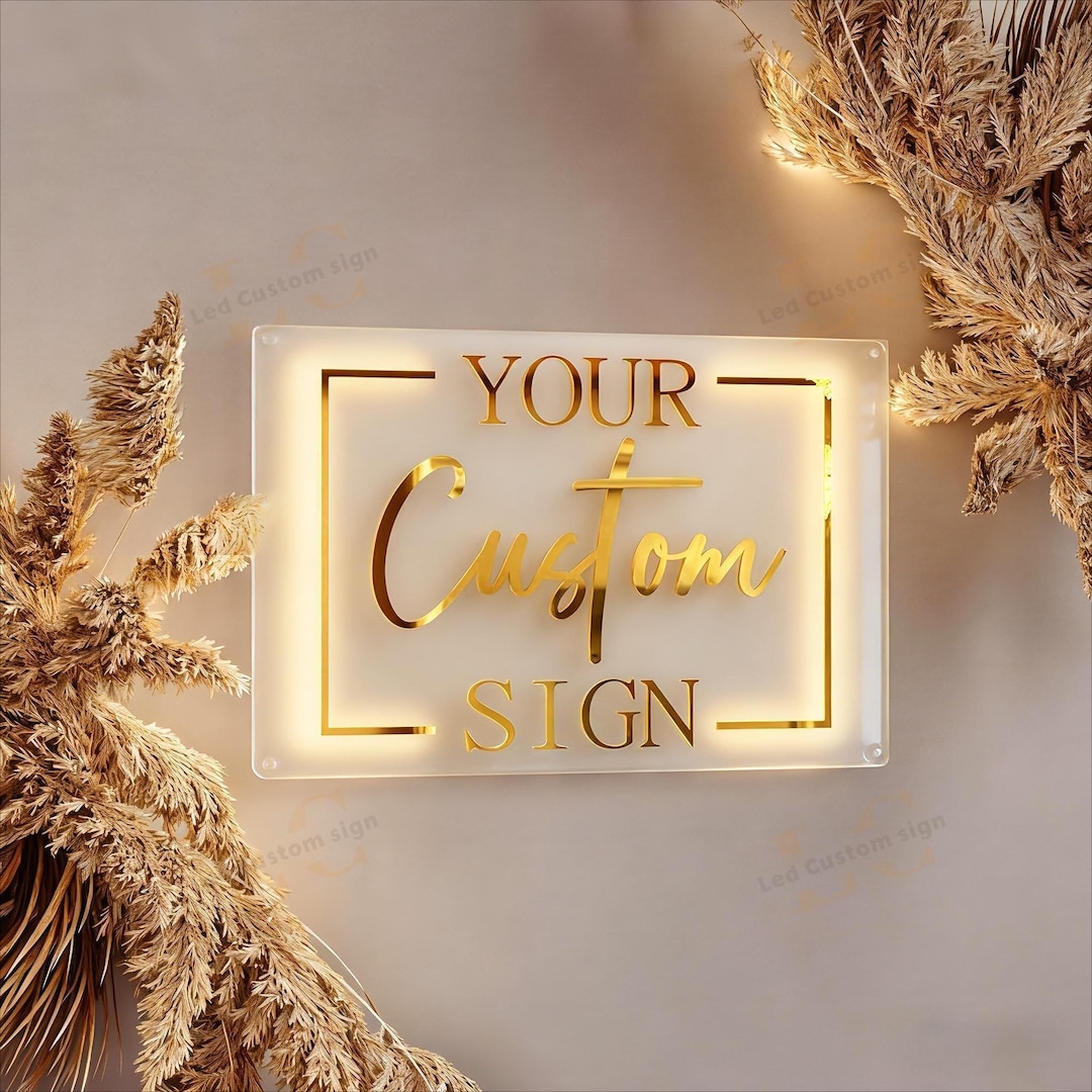 Personalized Acrylic Logo Sign - Custom 3D Illuminated Business Sign ...