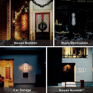 LED Street Number Sign, Modern Stainless Steel House Plaque, Outdoor ...