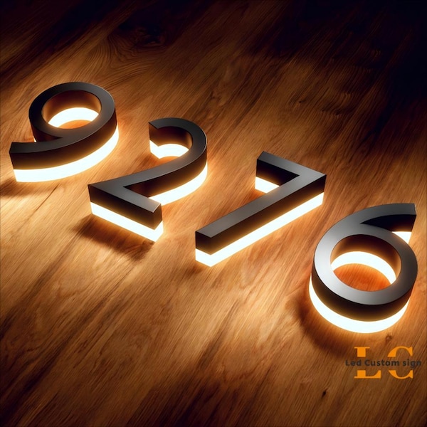 Backlit House Numbers Solar - Etsy