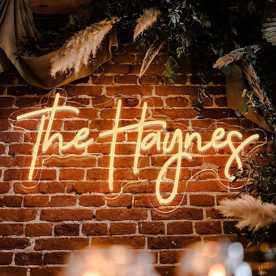 Personalized Neon Wedding Sign, Custom Battery-operated Neon Name Sign ...