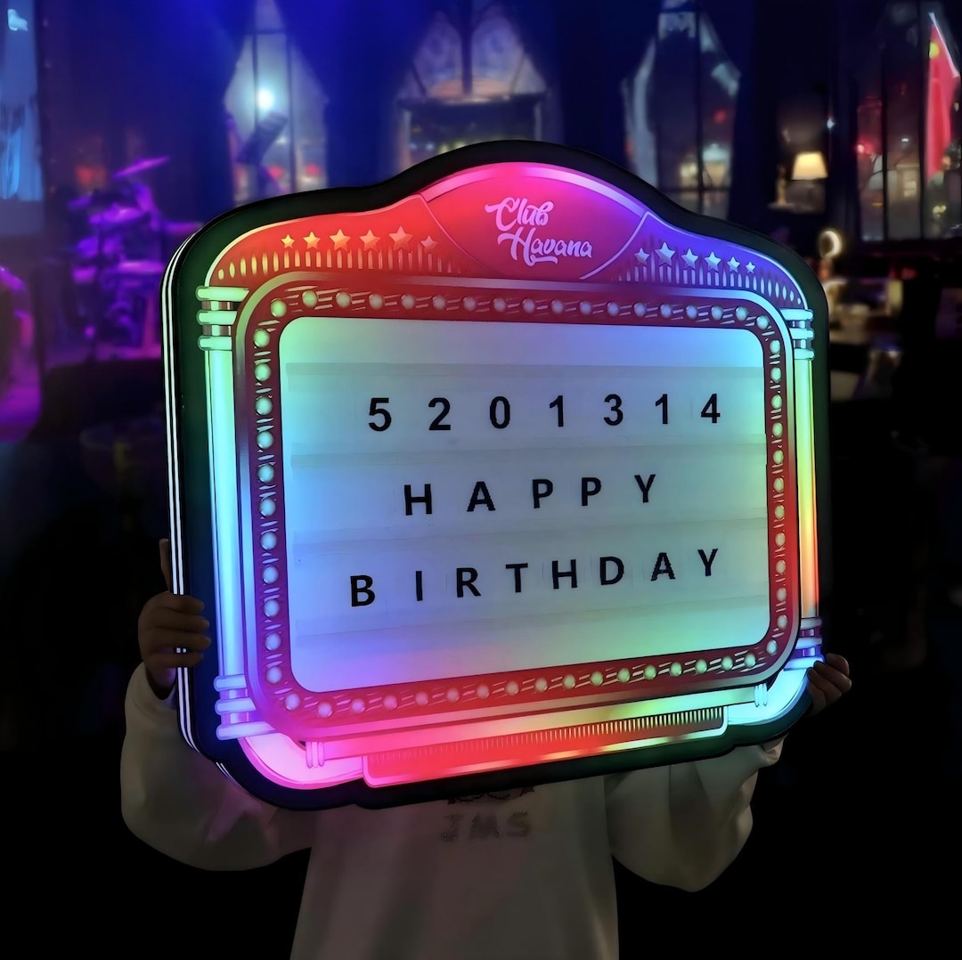 Custom LED Message Board Sign - Birthday Party Decor, Night Club VIP ...