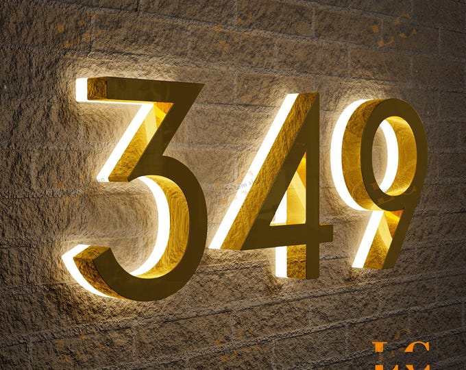 Personalized Solar House Number-light up Address Plaque for Outdoor-led ...