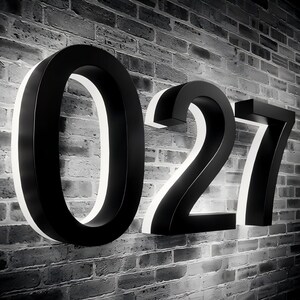 LED Street Number Sign, Modern Stainless Steel House Plaque, Outdoor ...