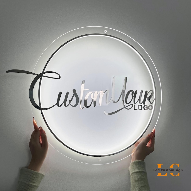 Custom Led Acrylic Sign, 3D Business Logo, Personalized Backlit Sign ...